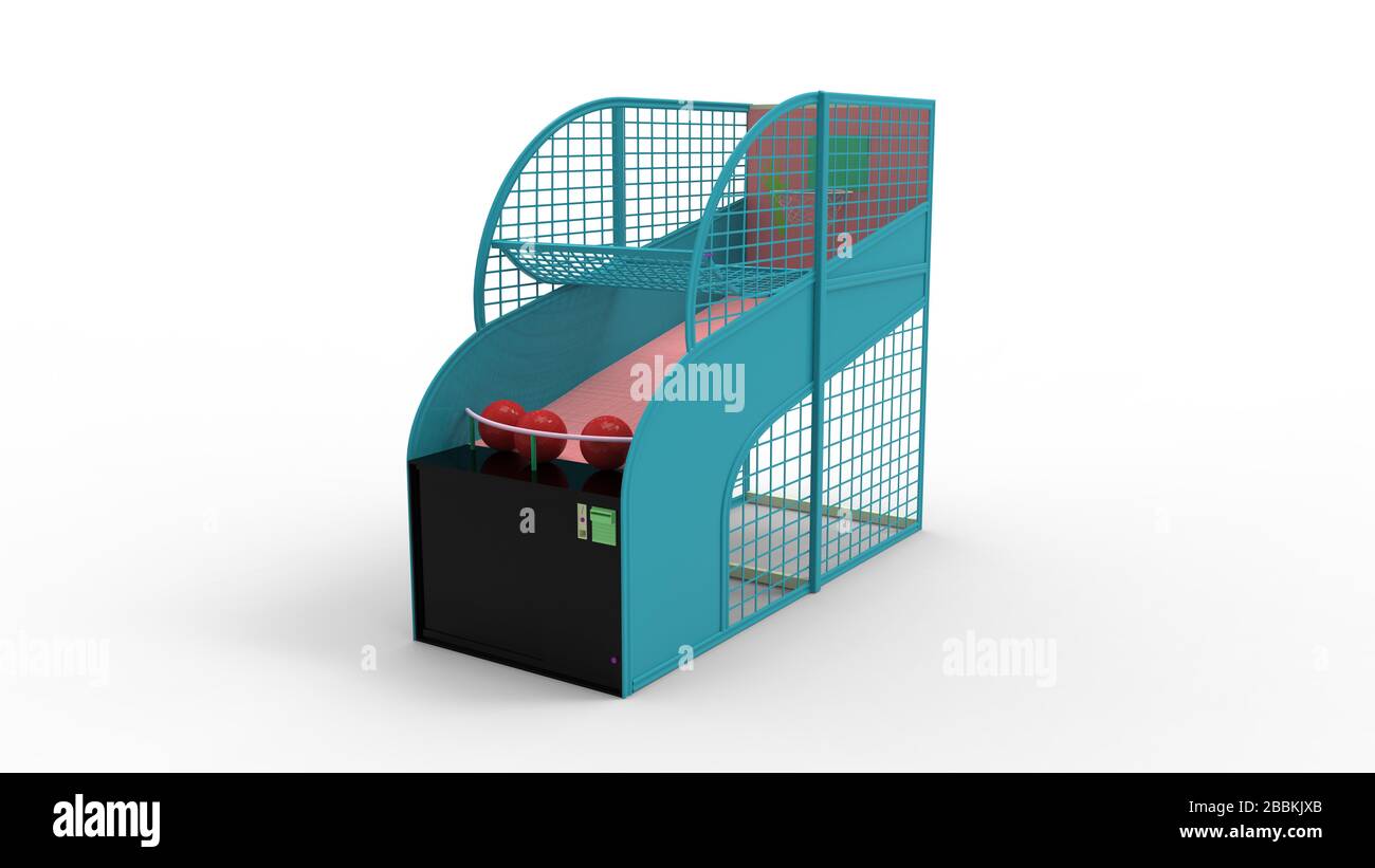 3D rendering of a arcade basketball game play machine isolated Stock ...