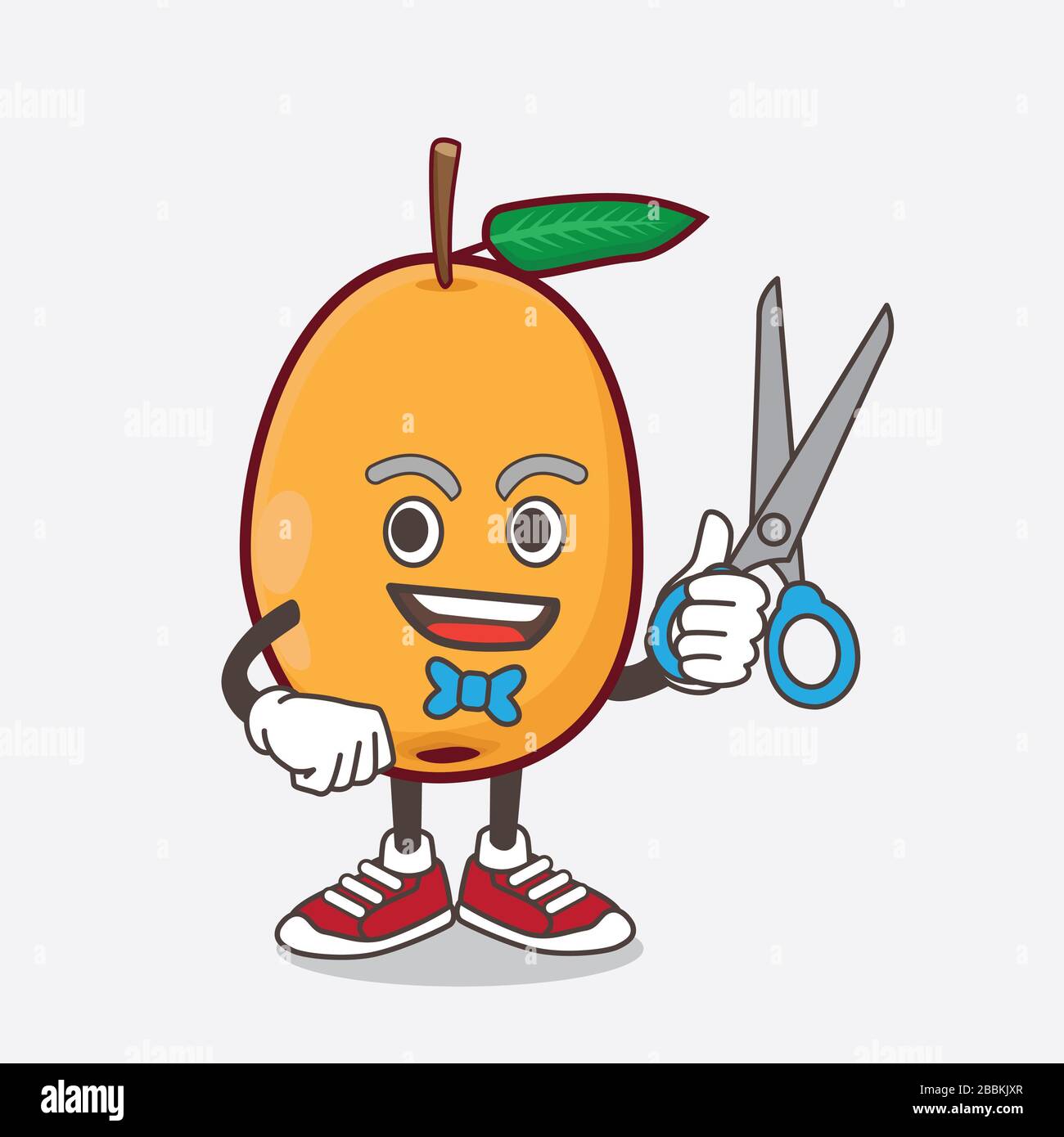 An illustration of Loquat Fruit cartoon mascot character as smiling ...