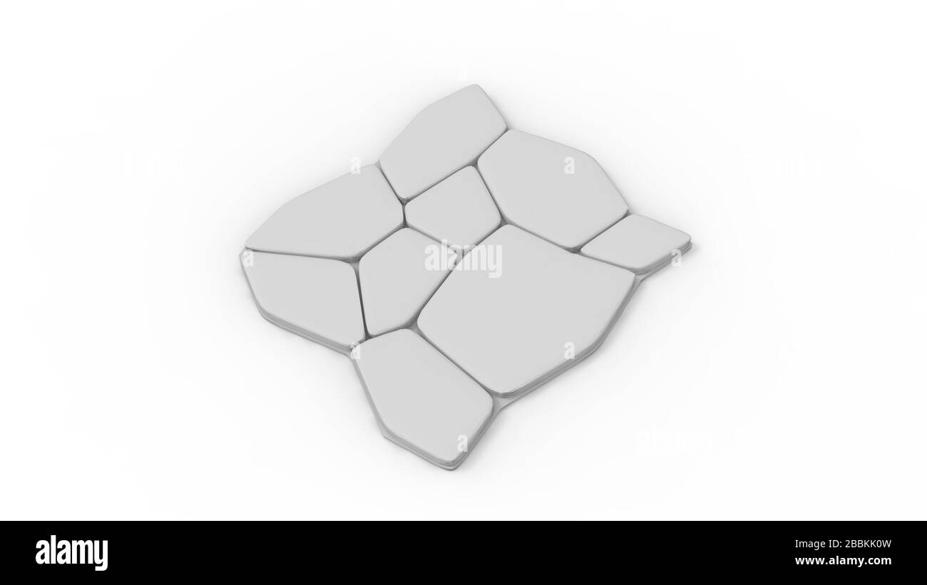 3D rendering of stones pavement pattern brick isolated studio ...