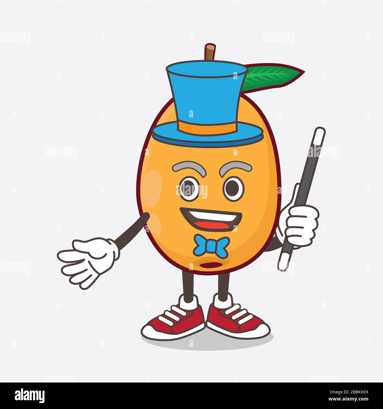 An illustration of Loquat Fruit cartoon mascot character performance as ...