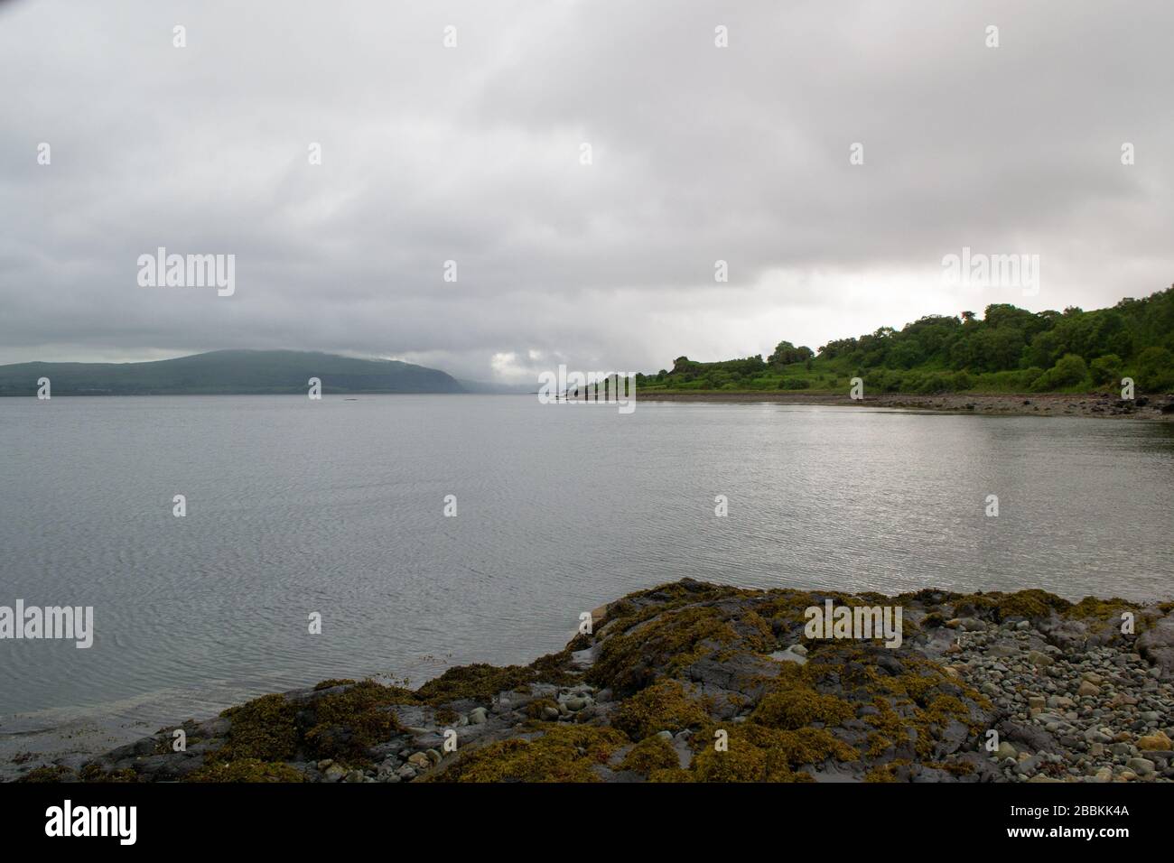 Landscape view of Calgary beach seen from the characteristic rocks in ...