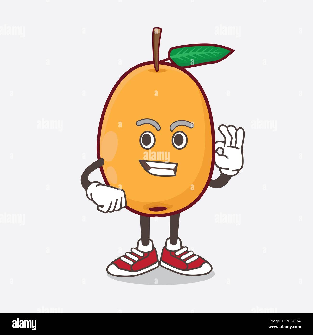 An illustration of Loquat Fruit cartoon mascot character with calling ...