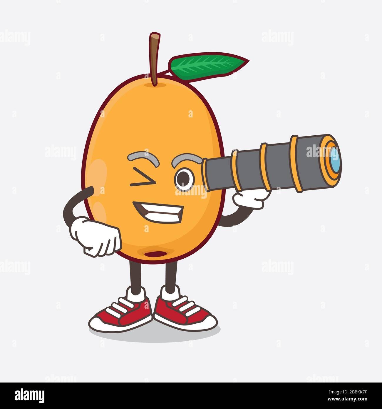 An illustration of Loquat Fruit cartoon mascot character using a ...