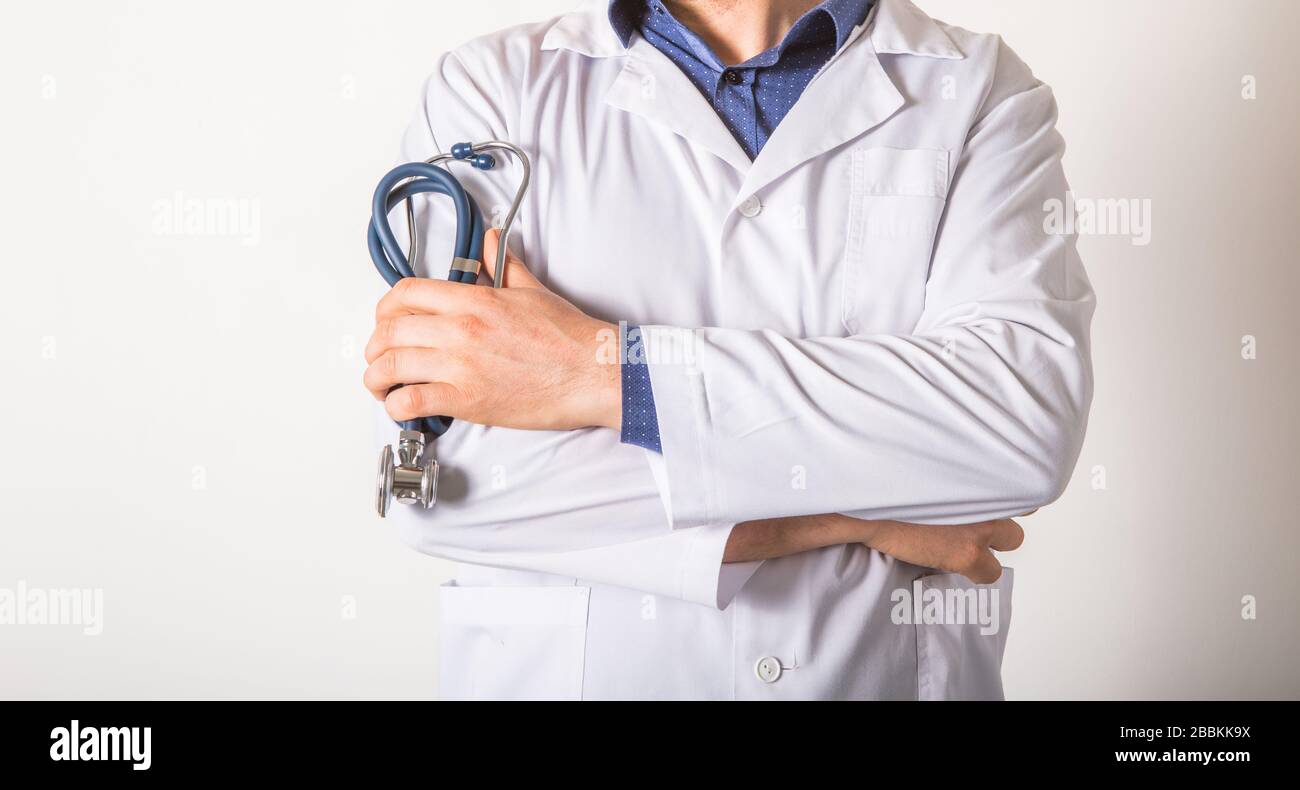 Doctors with stethoscope, at hospital. Healthcare medical staff ...