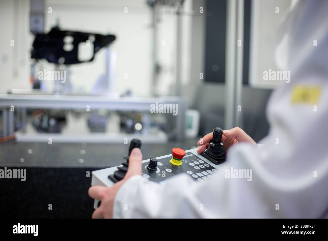 Quality engineer measuring some moldings, components by professional 3D ...