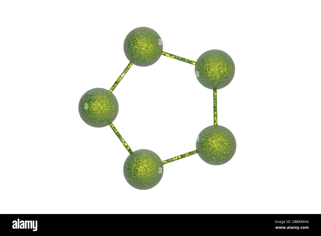 3d rendering, close up view of green virus which is dangerous flu cases ...