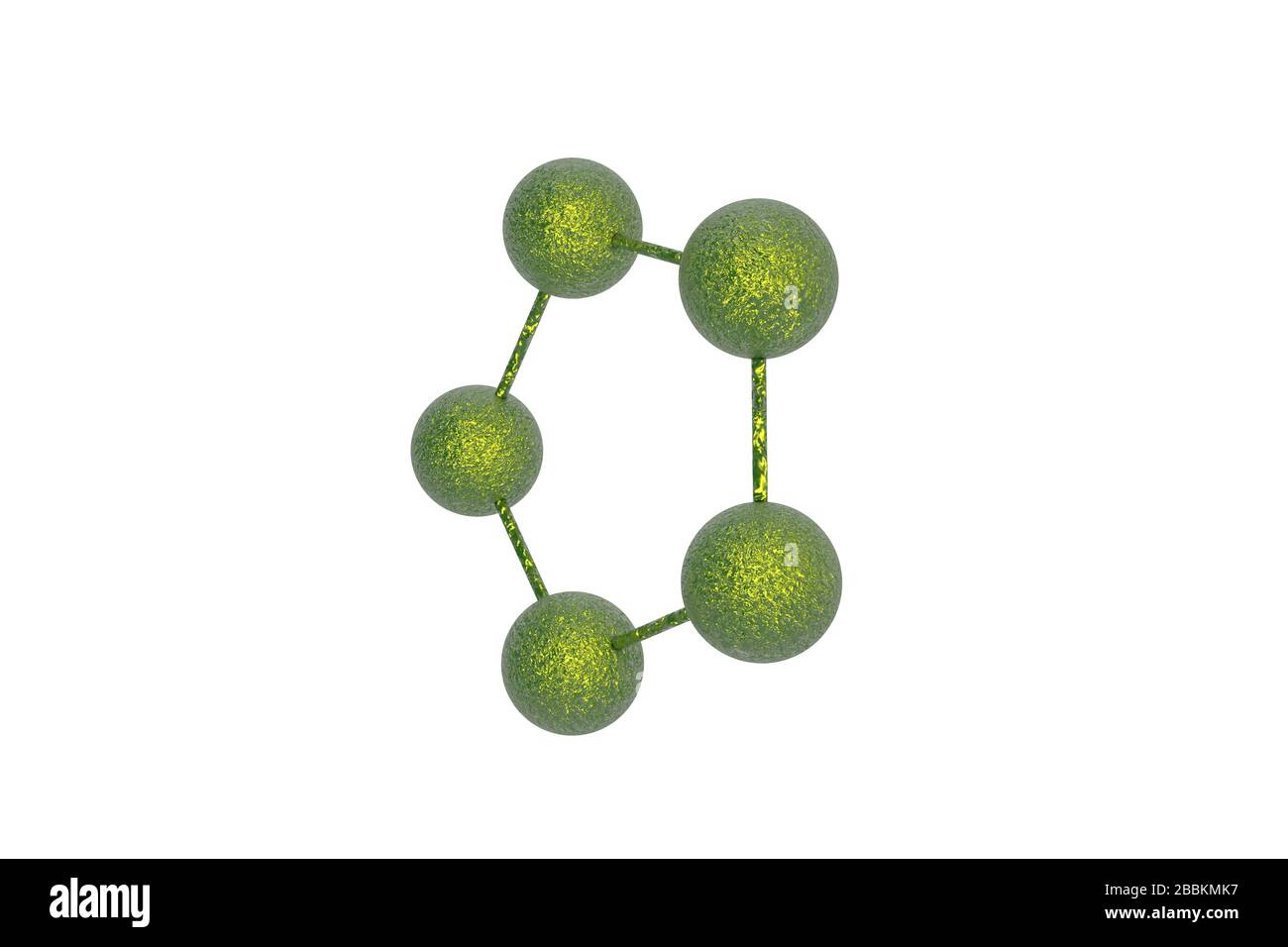 3d rendering, close up view of green virus which is dangerous flu cases ...