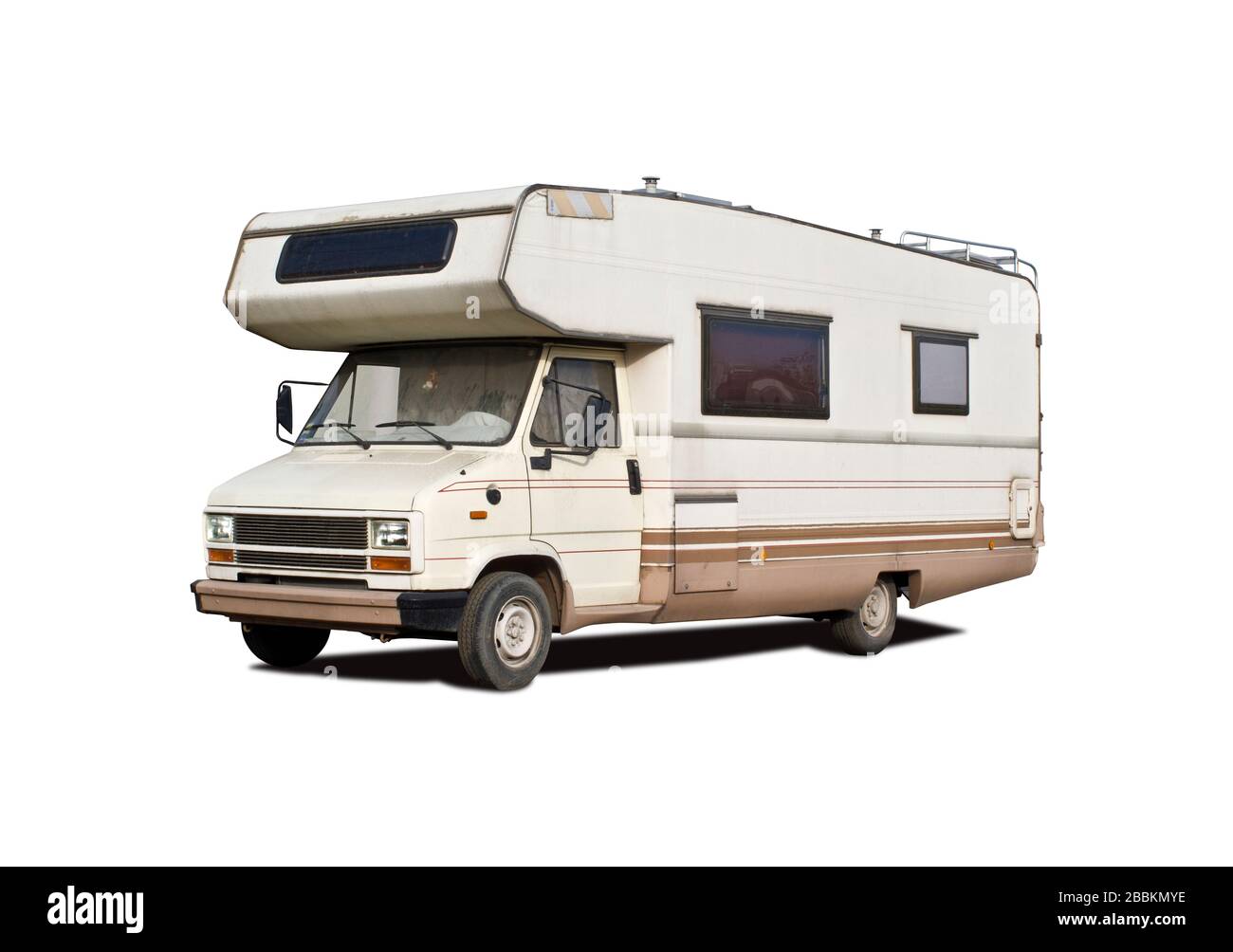 old motorhome side view isolated on white Stock Photo - Alamy