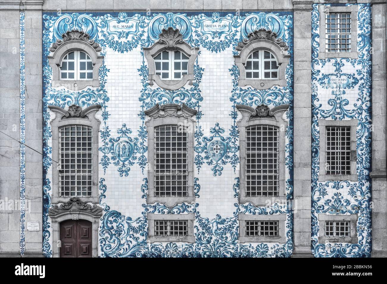 The facade of the church in tiled tiles. A sample of the magnificent ...