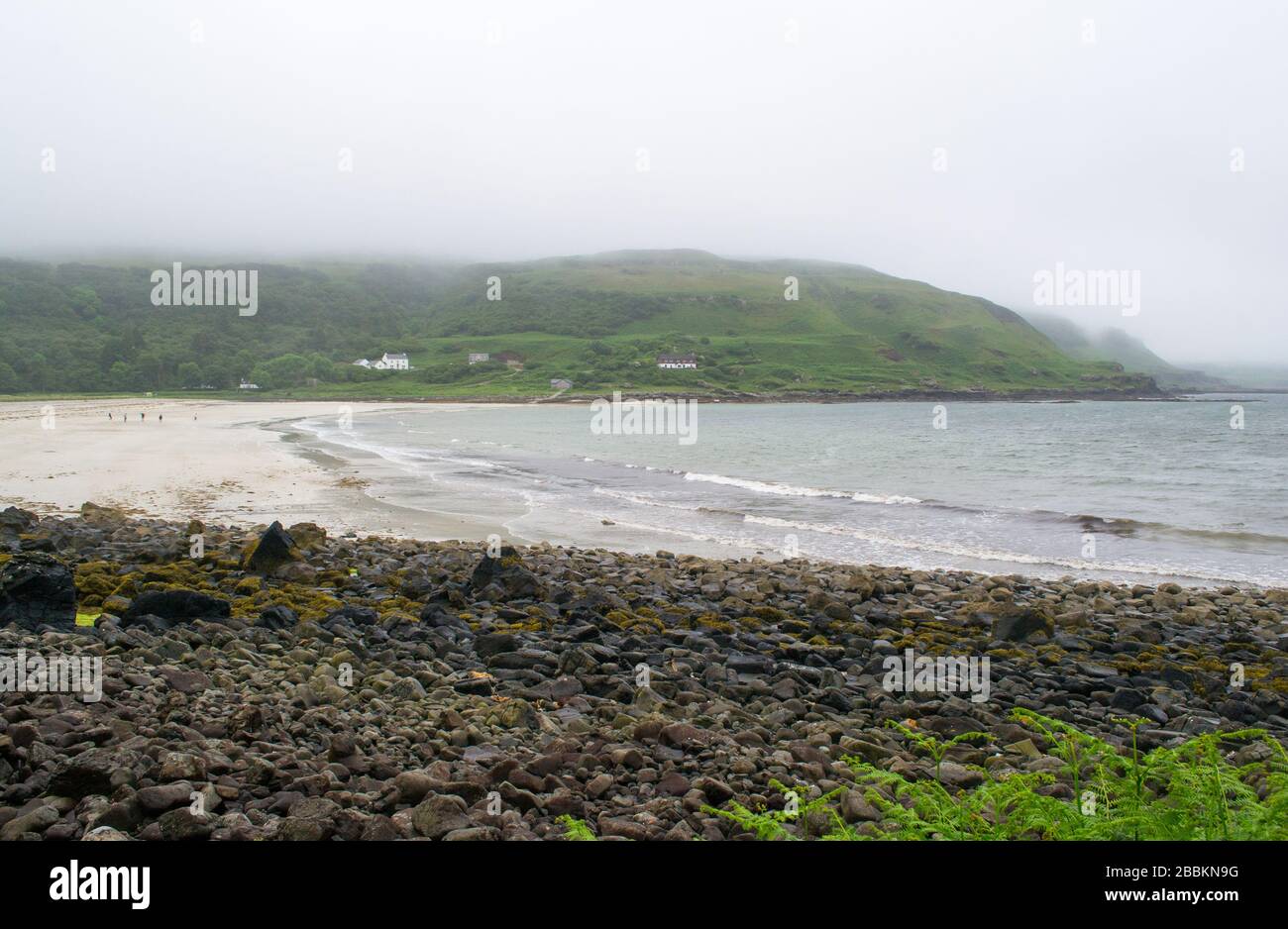 Landscape view of Calgary beach seen from the characteristic rocks in ...
