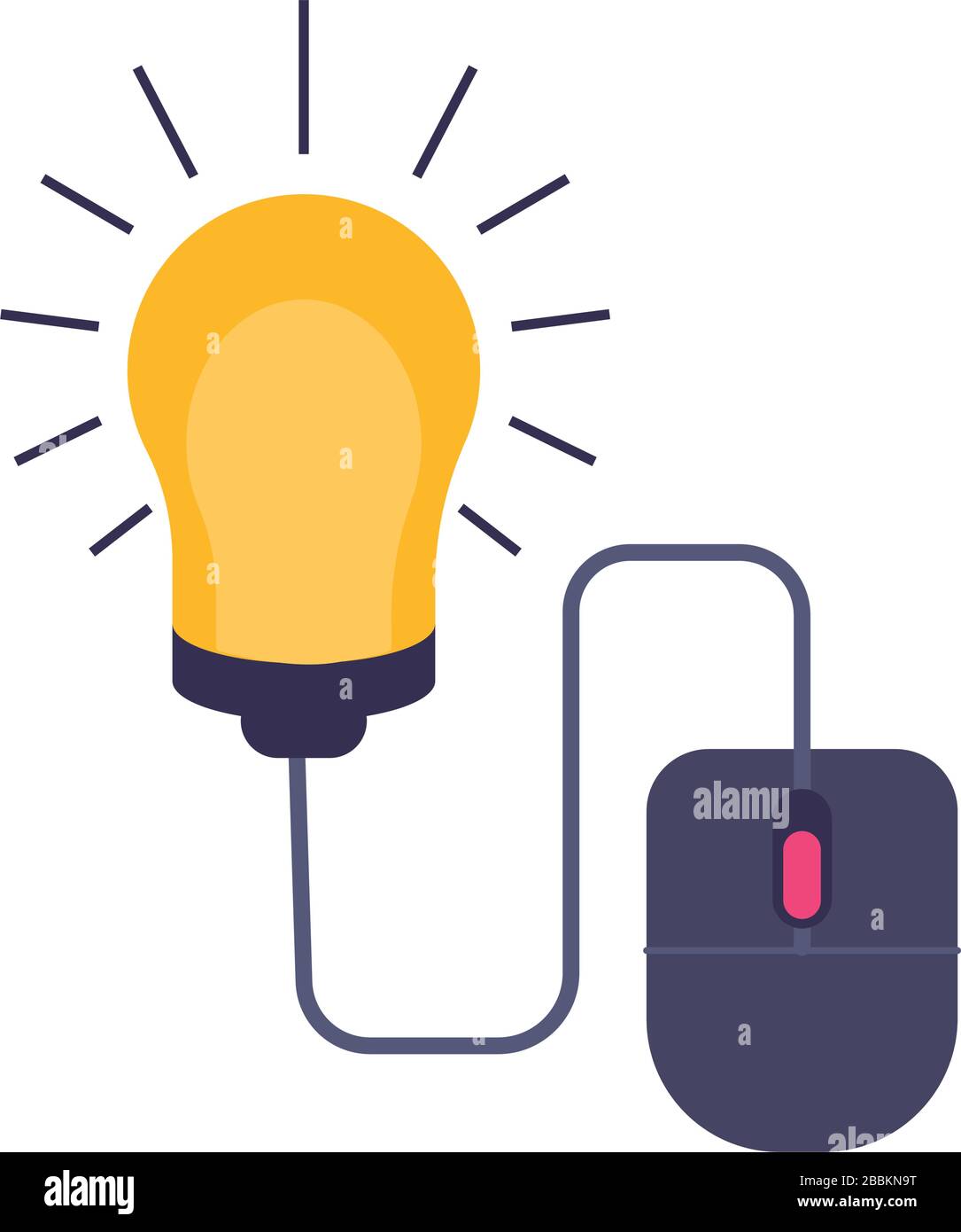 mouse with bulb education online flat style Stock Vector Image & Art ...