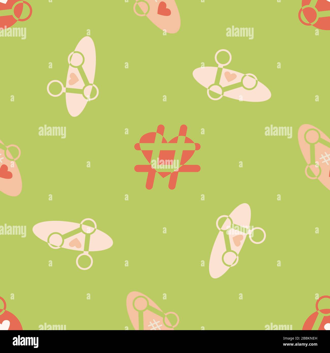 Retro share icon, hashtag, heart seamless vector pattern background ...