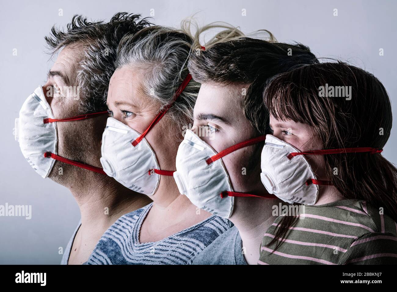 family with Masks Stock Photo - Alamy
