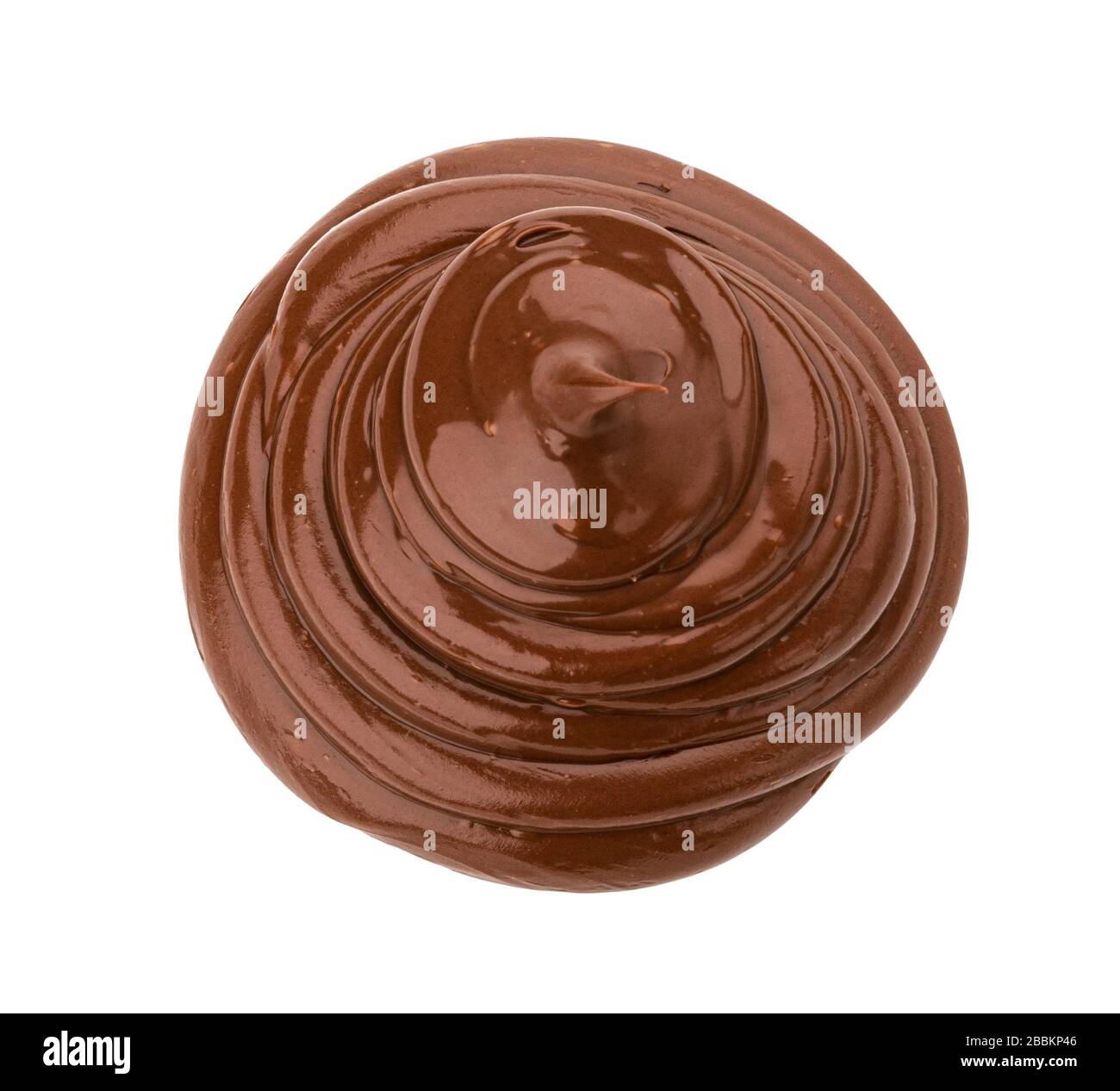 Chocolate cream isolated on white, top view Stock Photo - Alamy