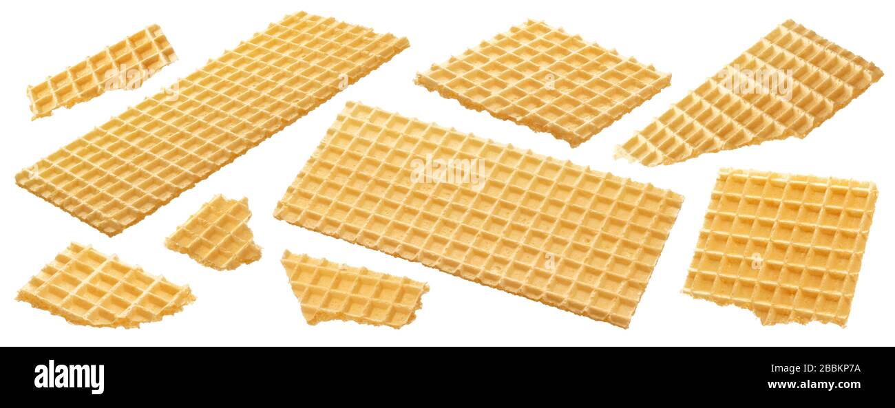 Wafer, crisp waffle bread isolated on white background Stock Photo - Alamy