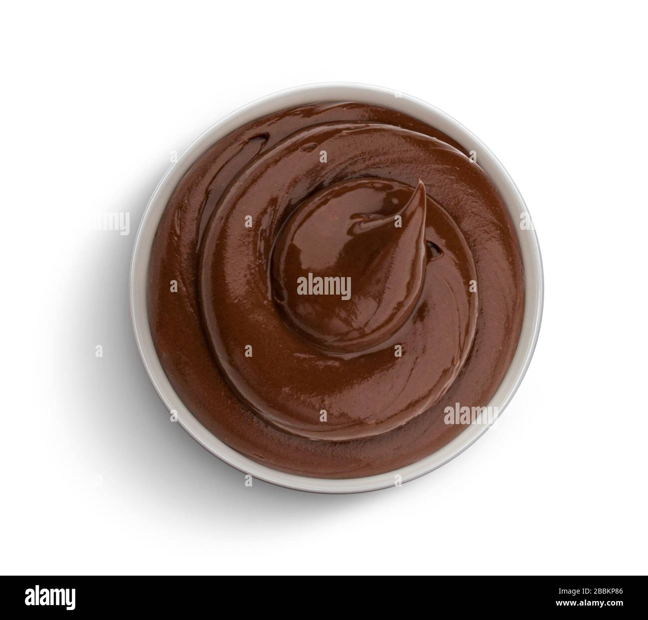 Chocolate cream isolated on white background, top view Stock Photo - Alamy