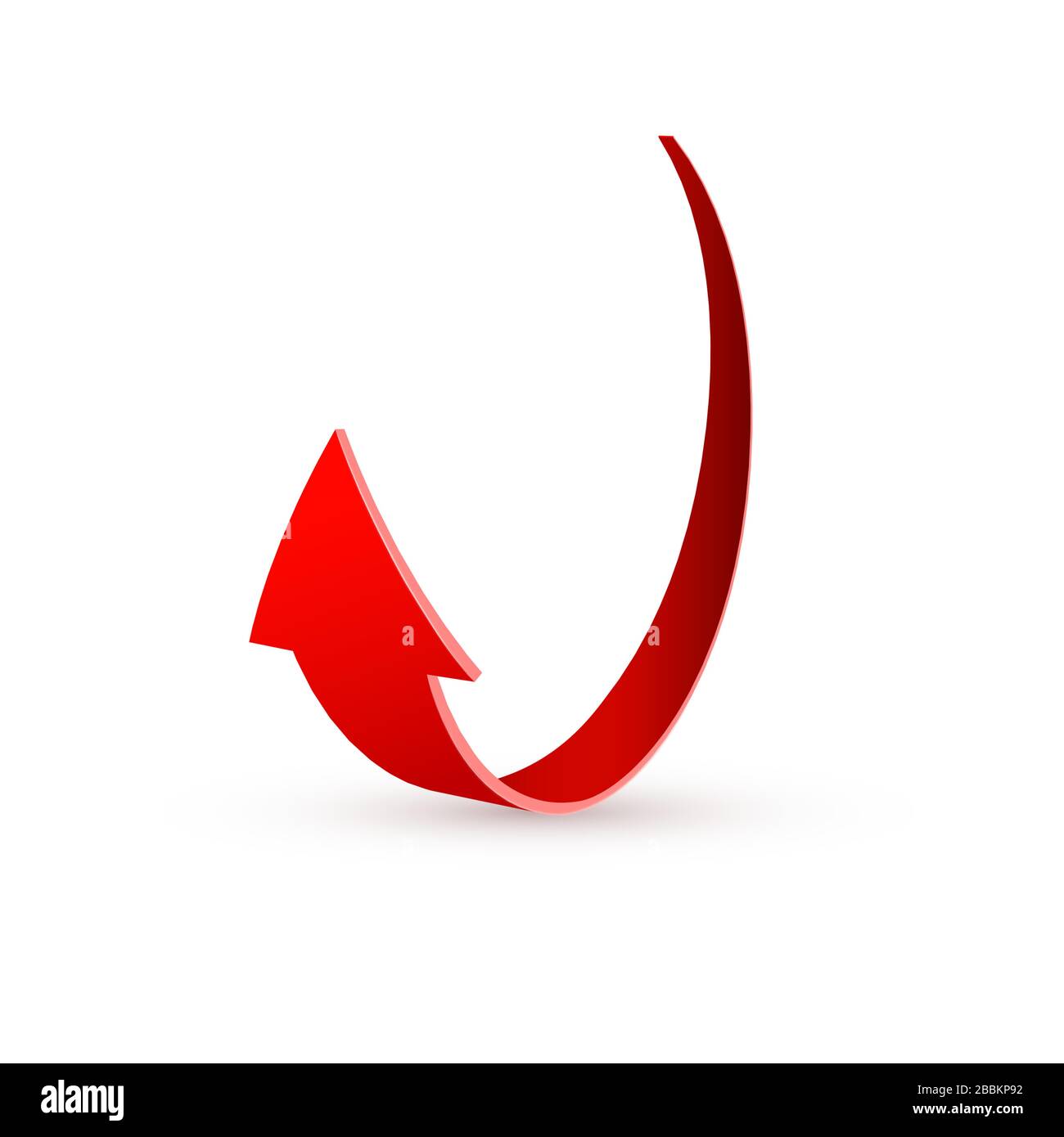 Realistic red swirling arrow. Vector illustration on a white background ...