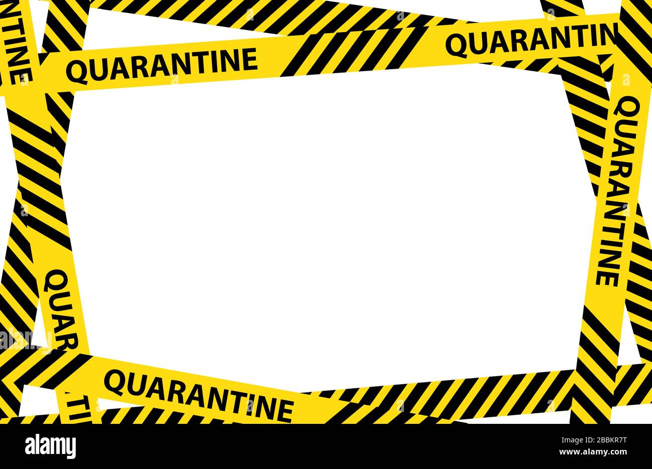 Yellow quarantine warning tape frame with place for text. vector ...
