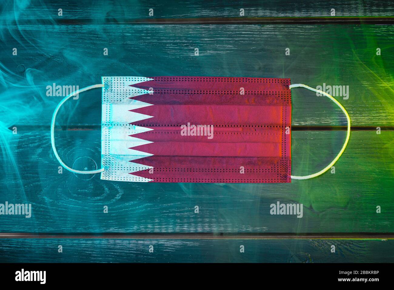 Medical mask for protection against airborne diseases, painted in the ...
