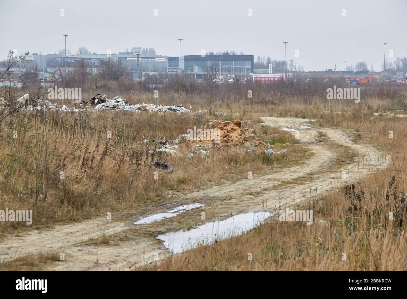 Russia, Leningrad region-November 2019: a garbage dump near the ...