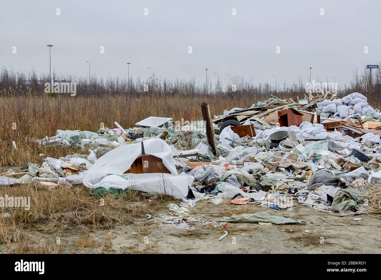 Russia, Leningrad region-November 2019: a garbage dump near the ...