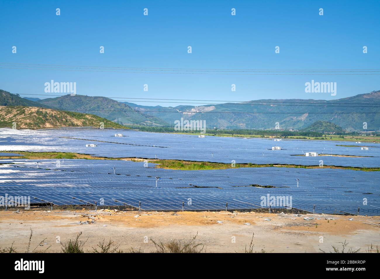 Solar panel farm, photovoltaic farm in Phu Hoa district, Phu Yen ...