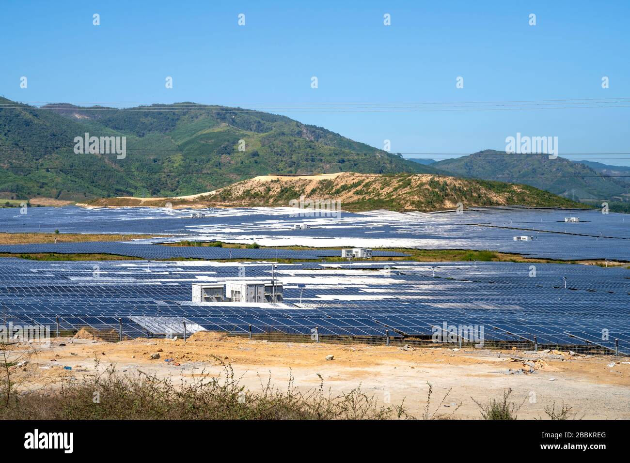 Solar panel farm, photovoltaic farm in Phu Hoa district, Phu Yen ...