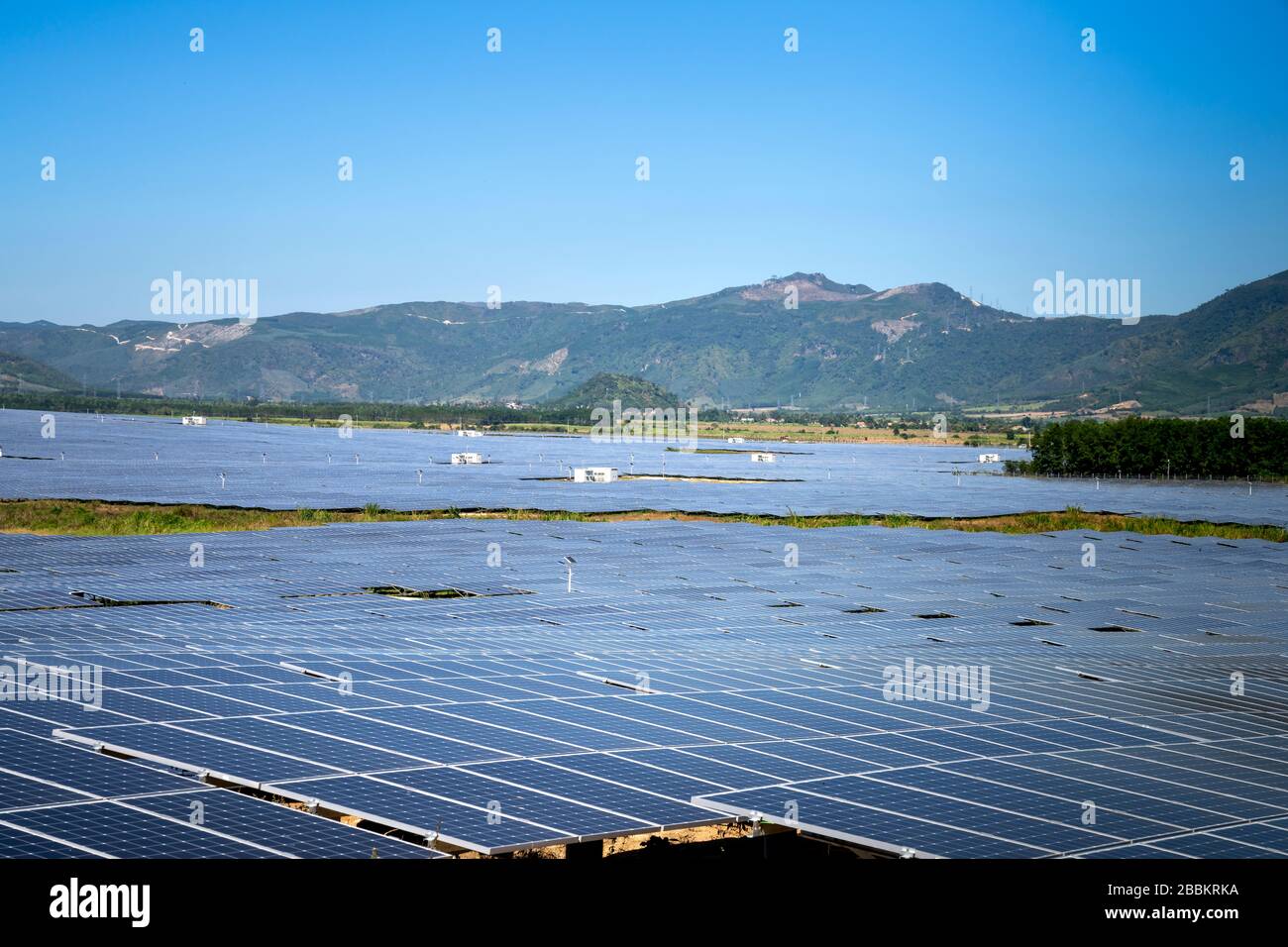Solar panel farm, photovoltaic farm in Phu Hoa district, Phu Yen ...