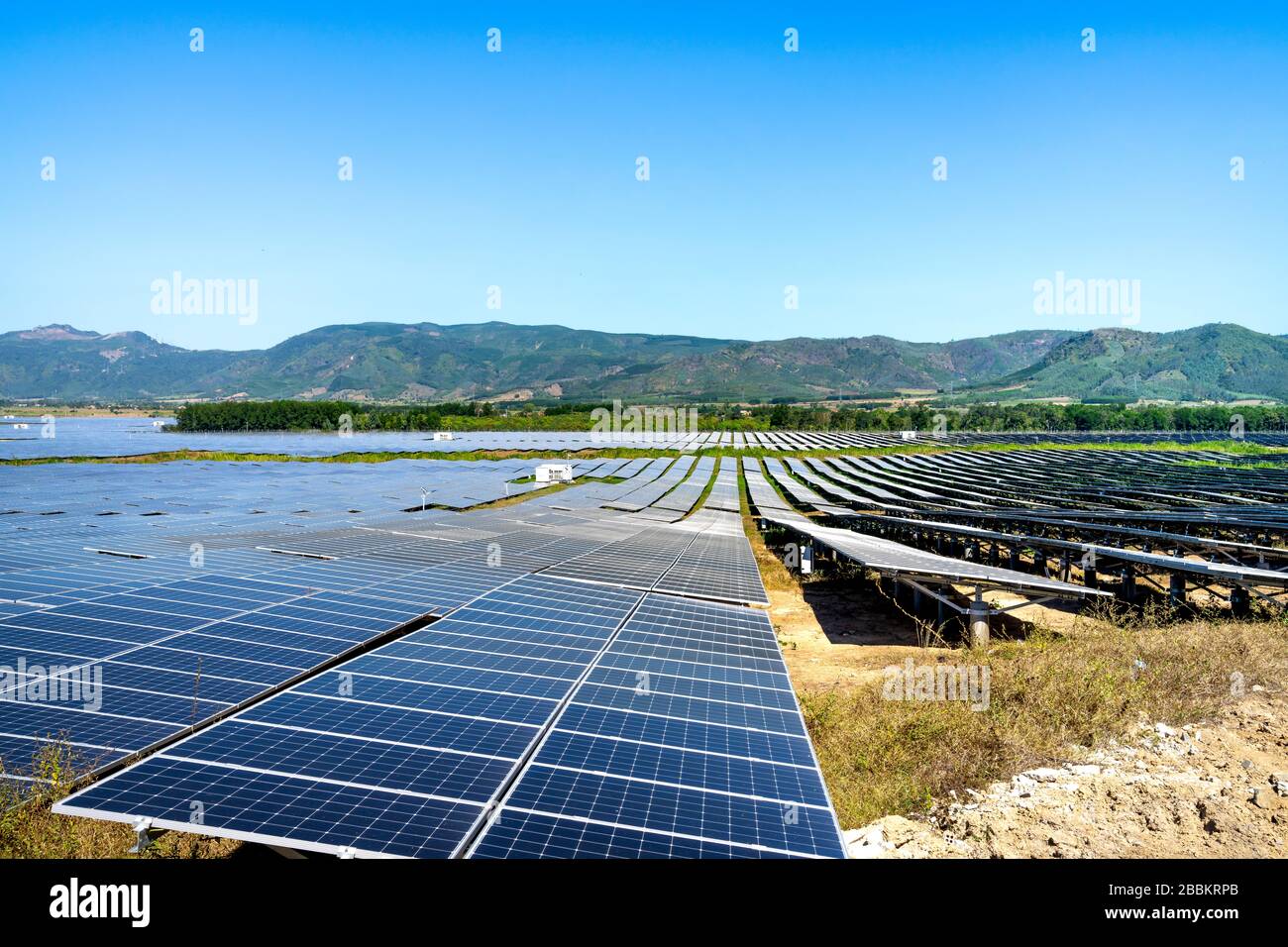 Solar panel farm, photovoltaic farm in Phu Hoa district, Phu Yen ...