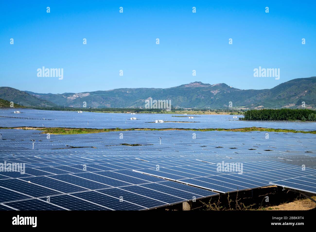 Solar panel farm, photovoltaic farm in Phu Hoa district, Phu Yen ...