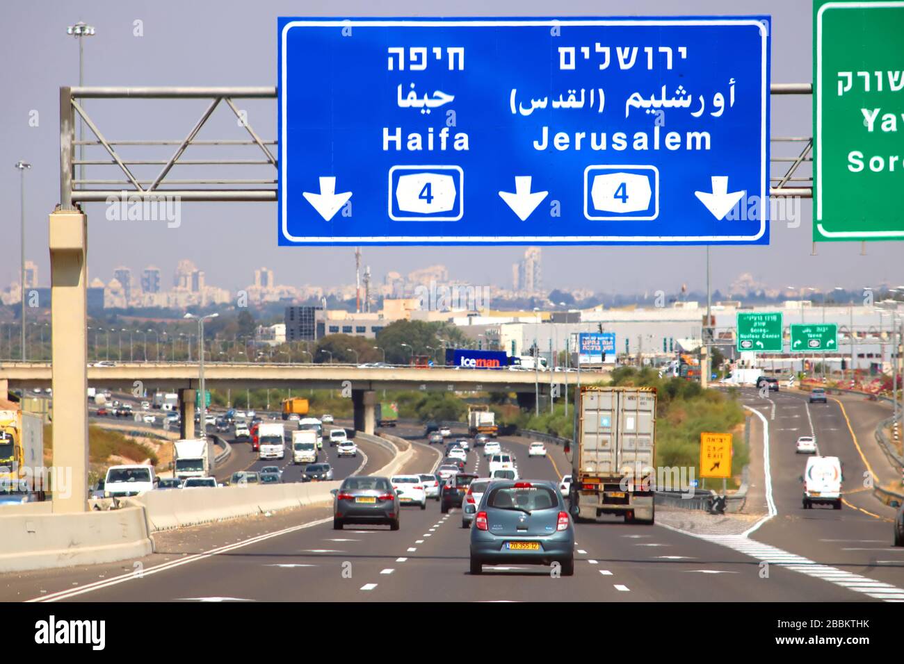 ISRAEL - SEPTEMBER 17, 2017: View of highway 4. It is an Israeli ...