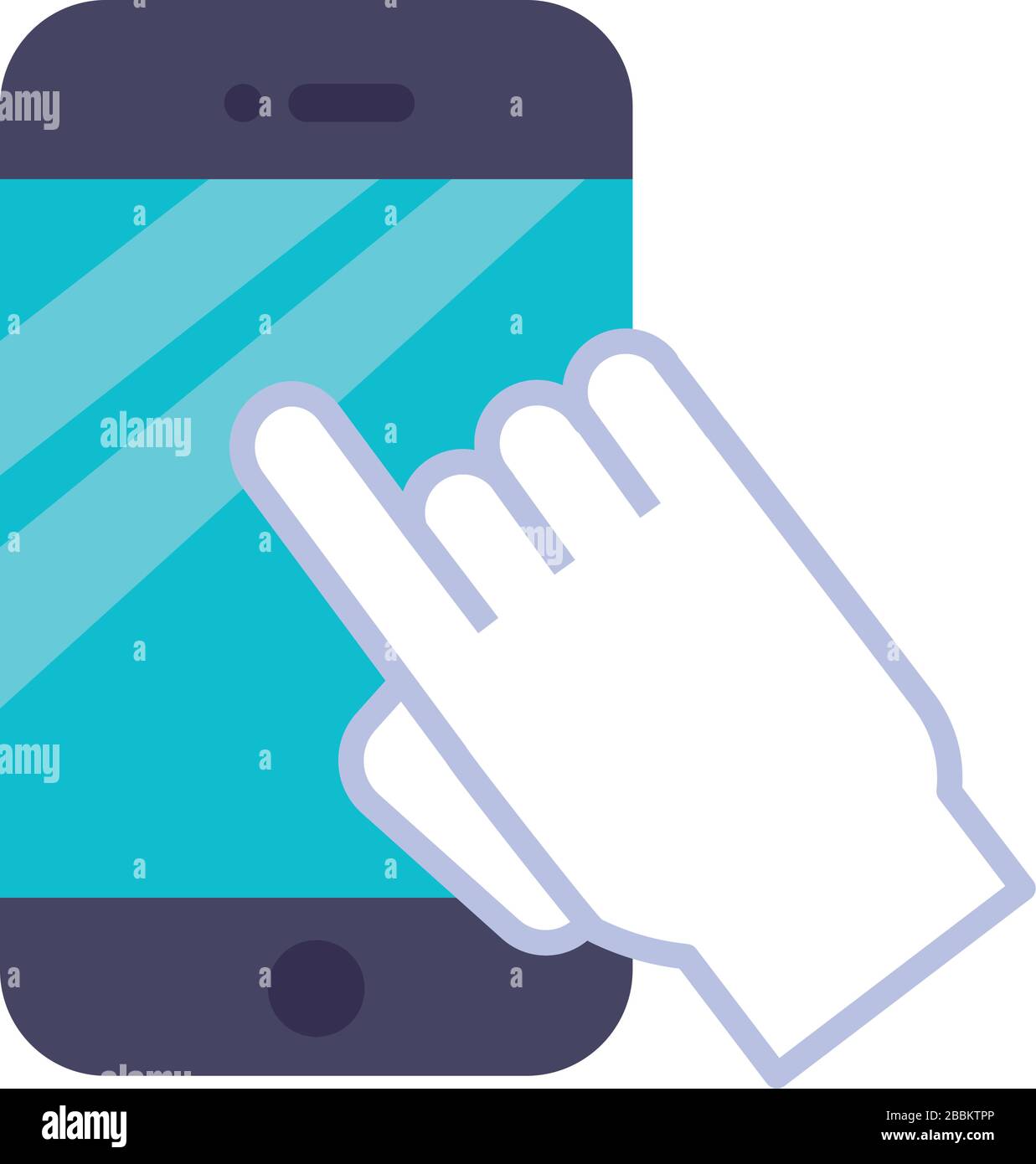 smartphone with cursor mouse flat style icon Stock Vector Image & Art ...