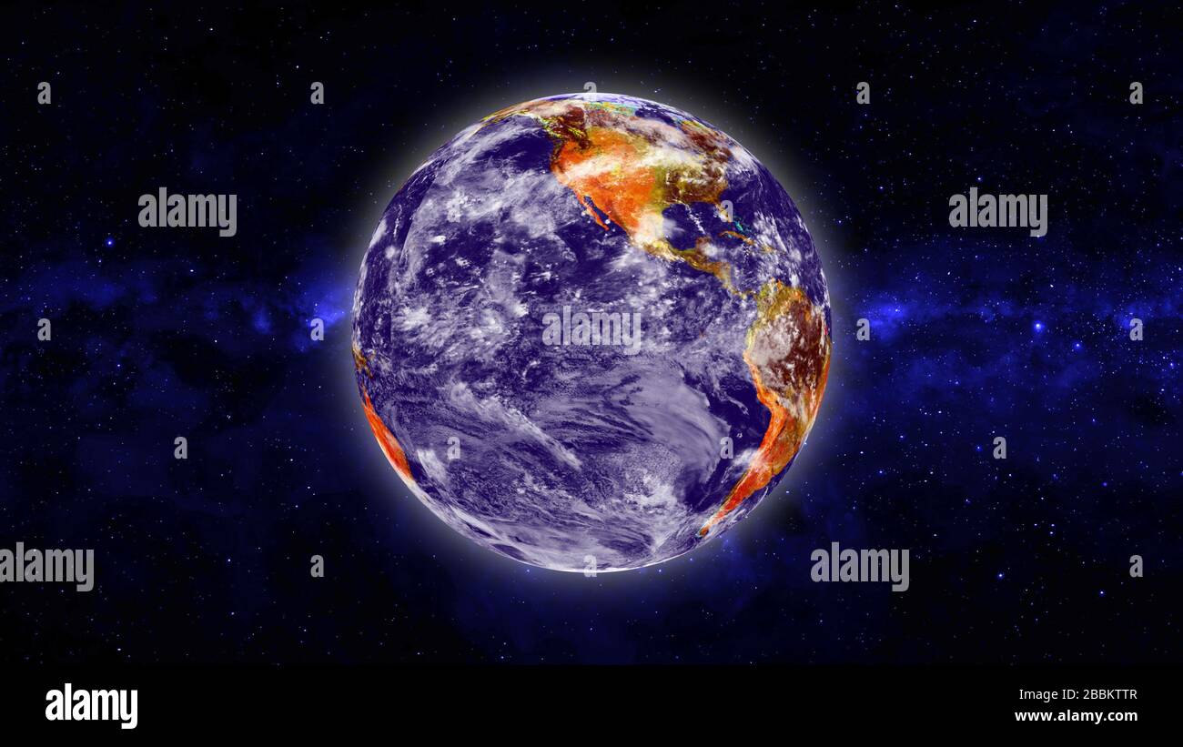 Planet earth. A shot from outer space. Realistic 3D rendering Stock ...