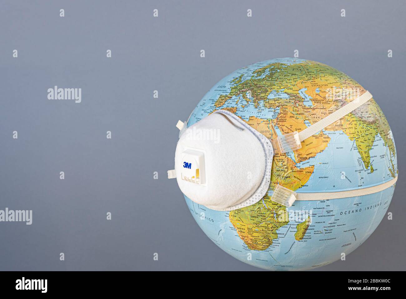 Planet earth with mask. Fight and prevention against coronavirus. COVID ...