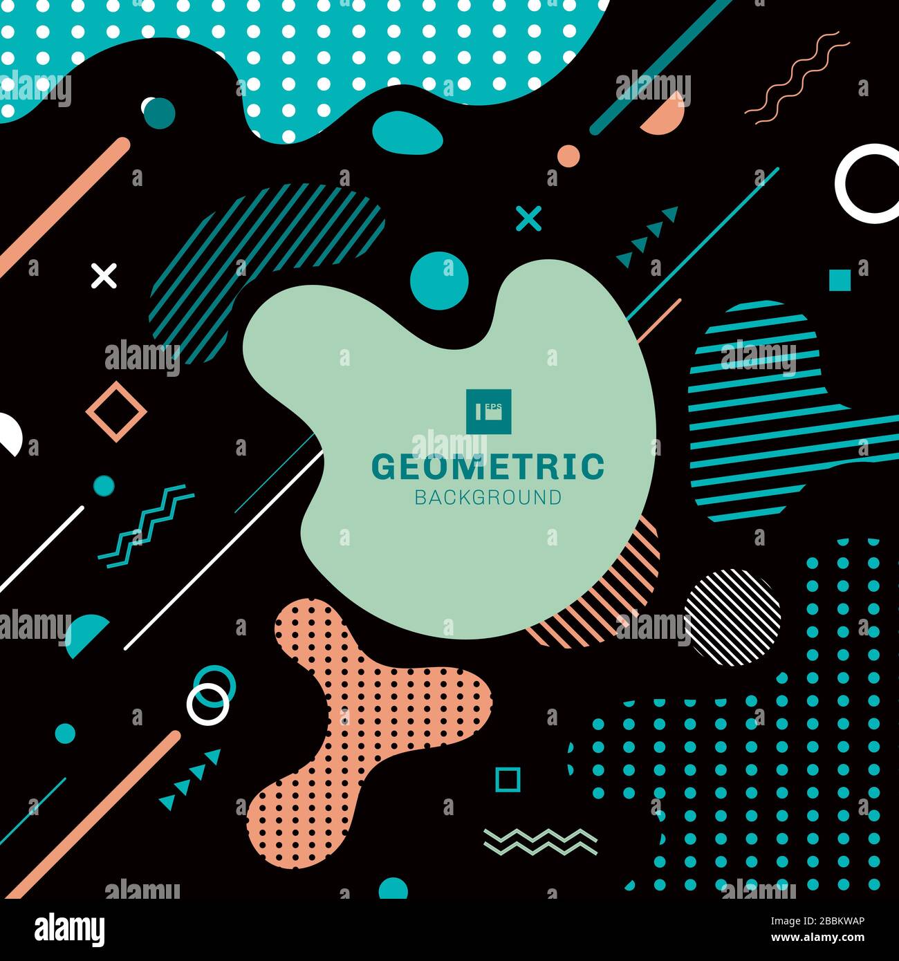 Abstract creative trendy color splash with geometric line shape ...