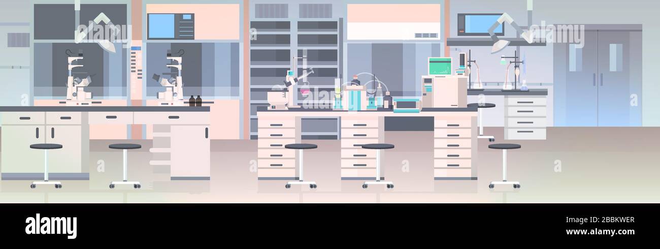 modern lab interior empty no people chemical laboratory with furniture ...