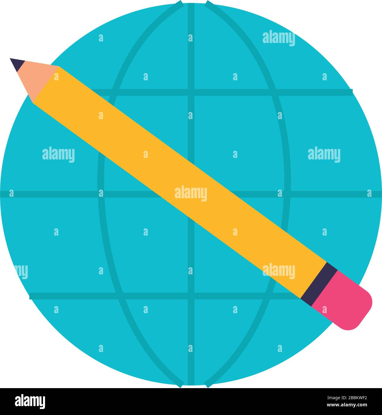 world planet with pencil flat style Stock Vector Image & Art - Alamy