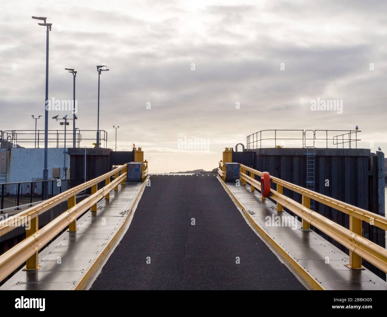 Ferry linkspan, ramp for accessing Calmac ferry, Outer Hebrides ...