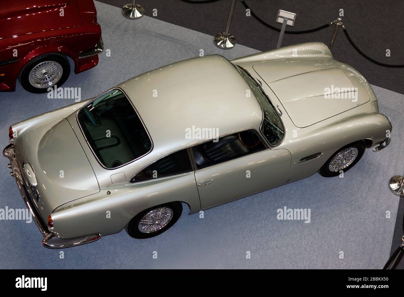 Aerial view of an Aston Martin DB5, on display at the Aston Martin ...