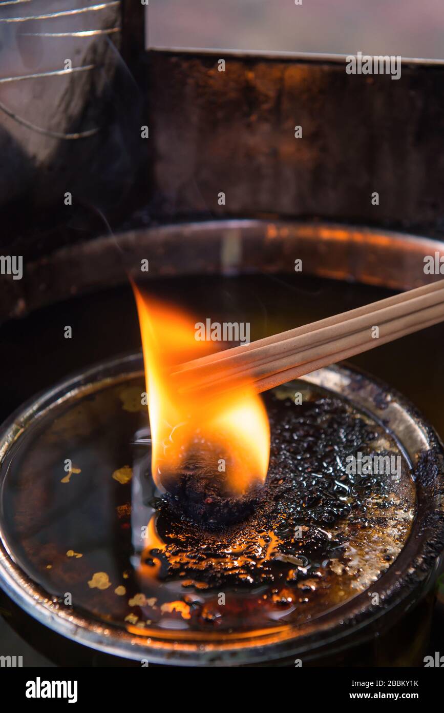 Incense sticks in temple hi-res stock photography and images - Alamy