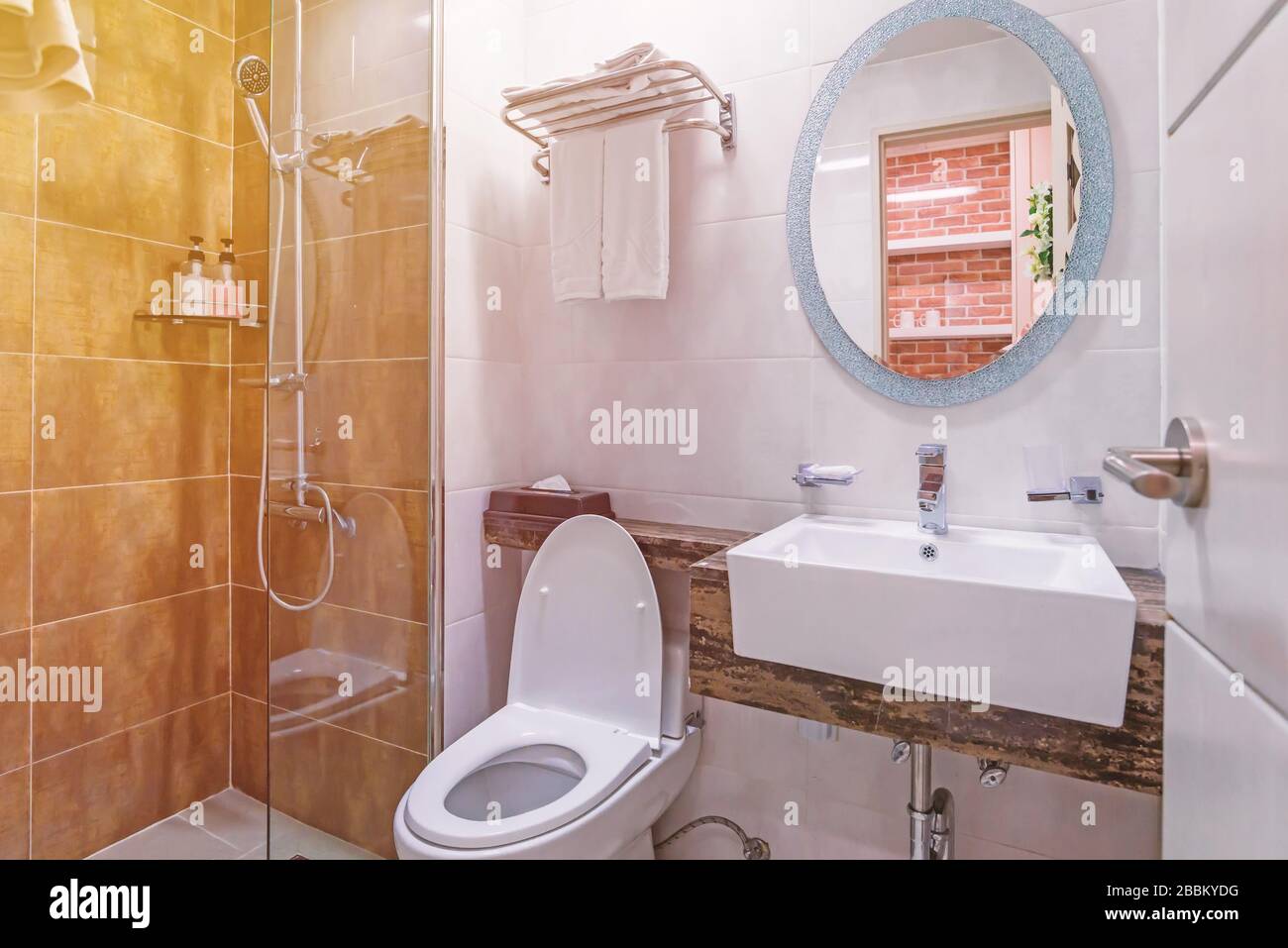 Bathroom interior and toilet in modern washroom Stock Photo - Alamy