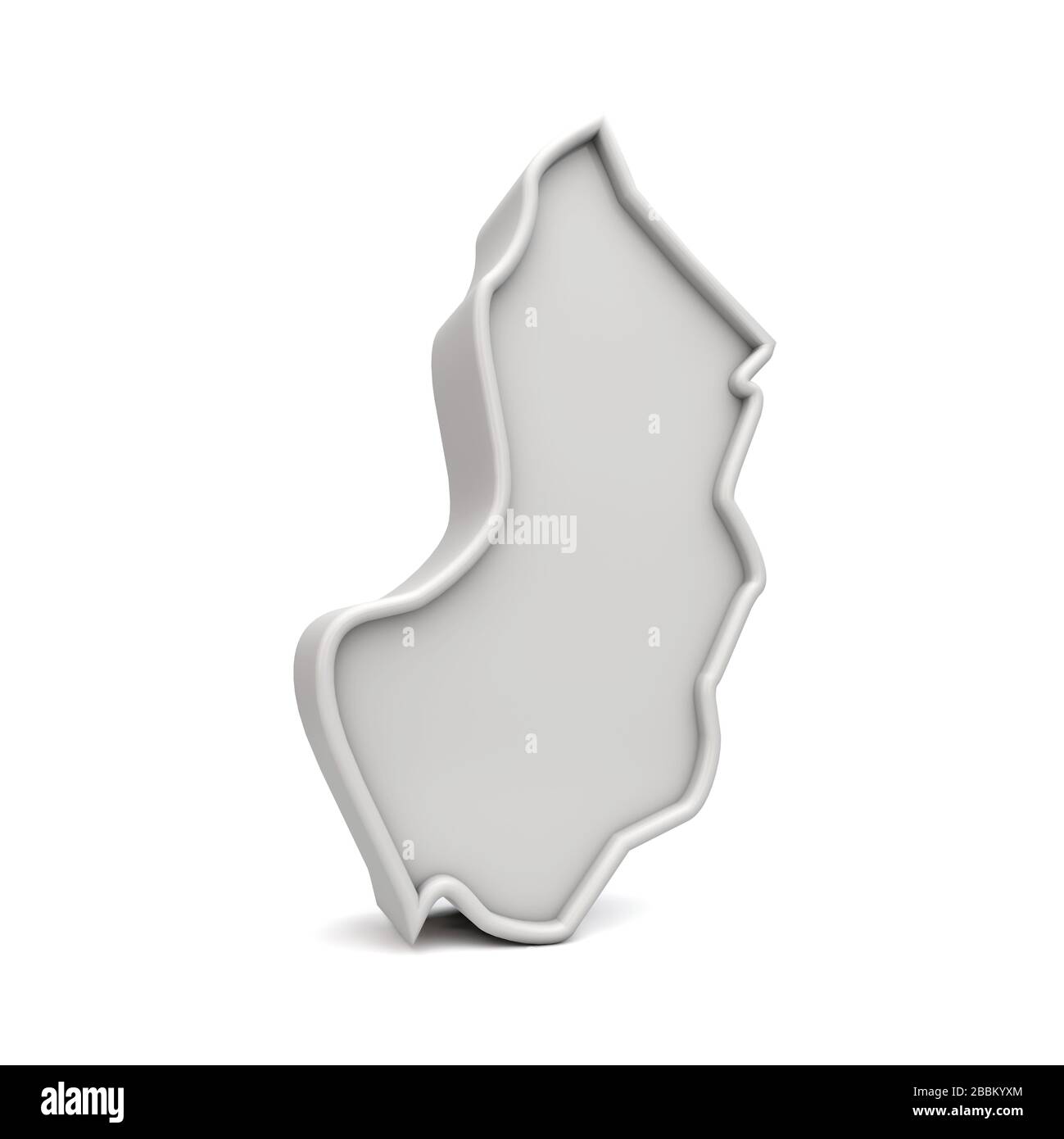 American state of New Jersey, simple 3D map in white grey. 3D Rendering ...