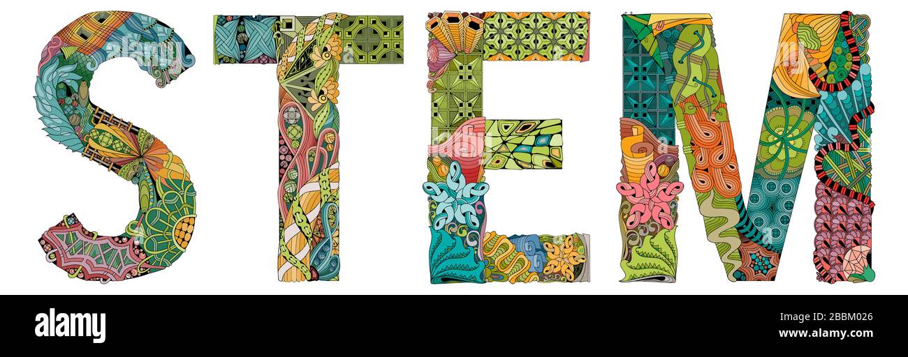 Word STEM. Vector zentangle object for decoration Stock Vector Image ...