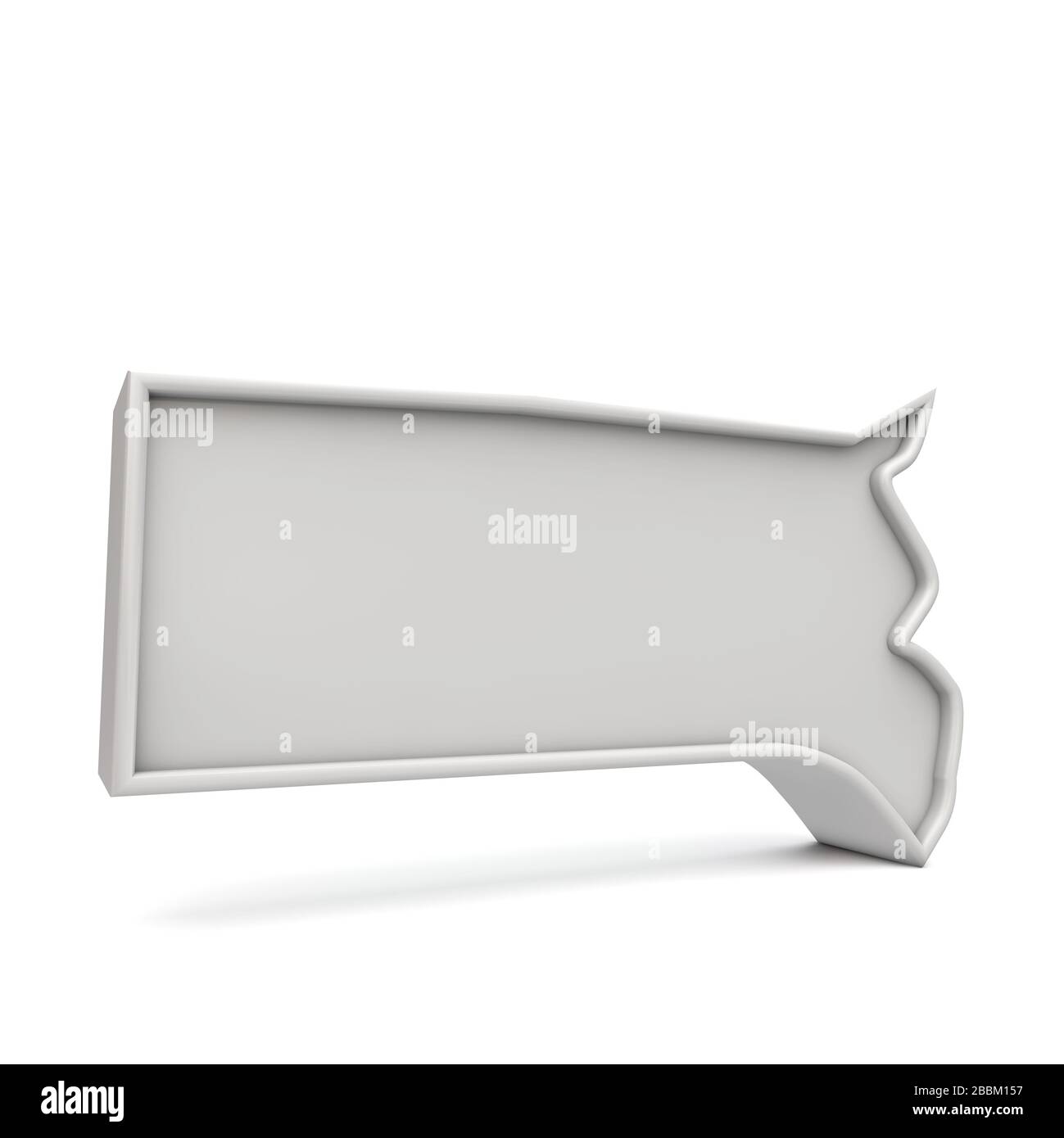 American state of Massachusetts, simple 3D map in white grey. 3D ...