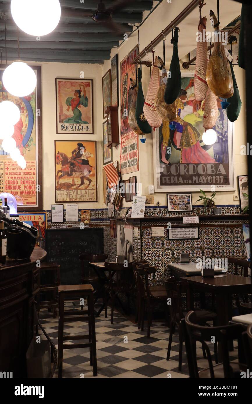 Spanish bar- Atmospheric , traditional restaurant /pub. Hanging hams ...