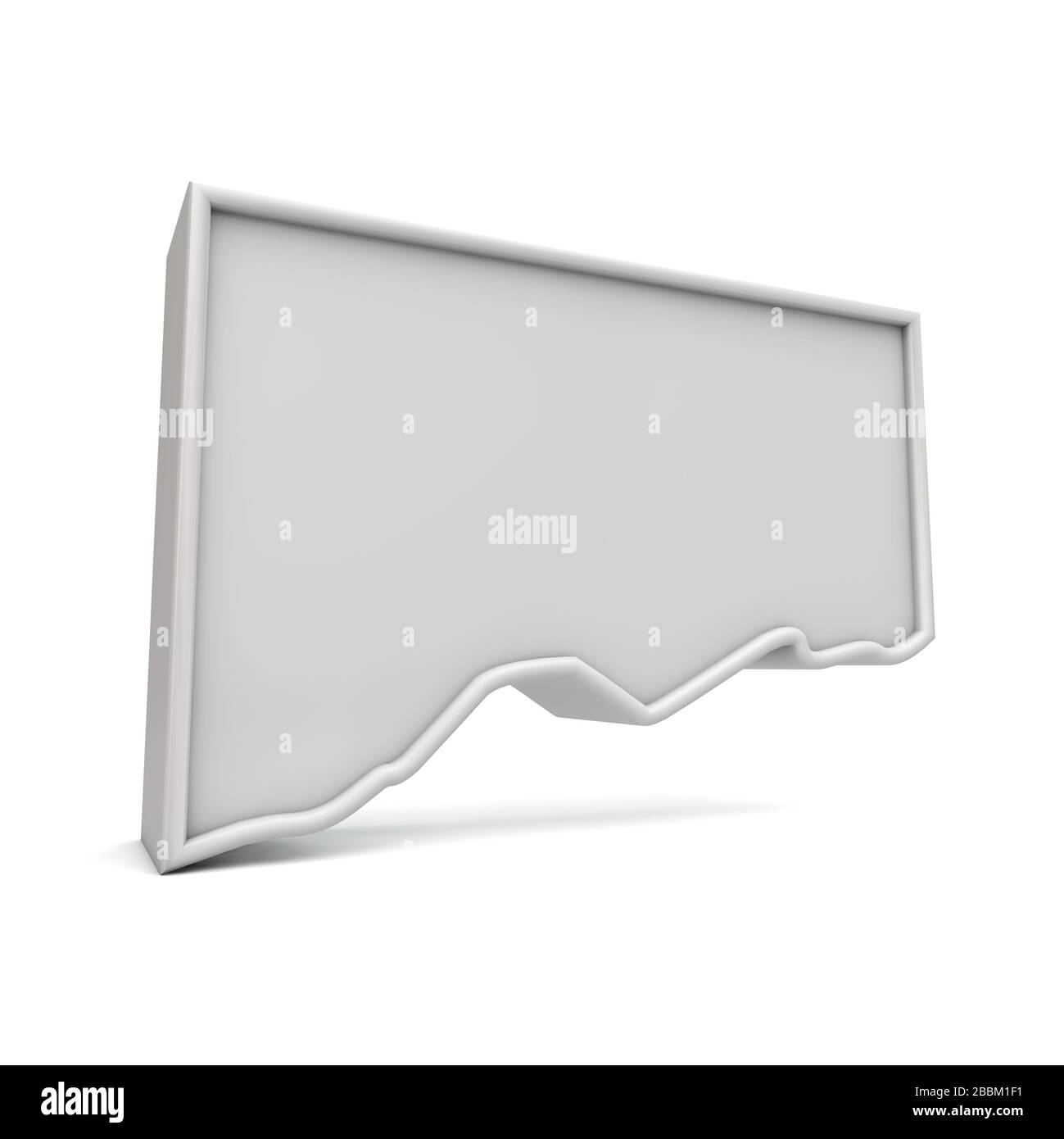 American state of Connecticut, simple 3D map in white grey. 3D ...