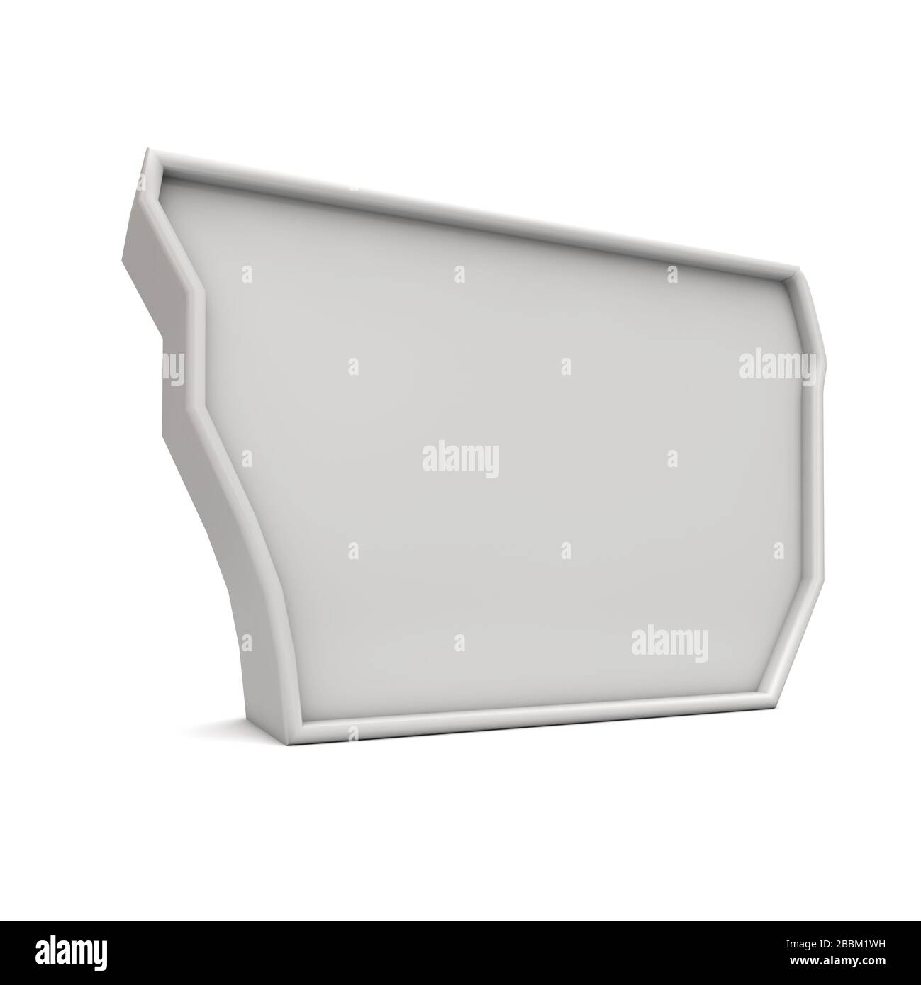 American state of Iowa, simple 3D map in white grey. 3D Rendering Stock ...