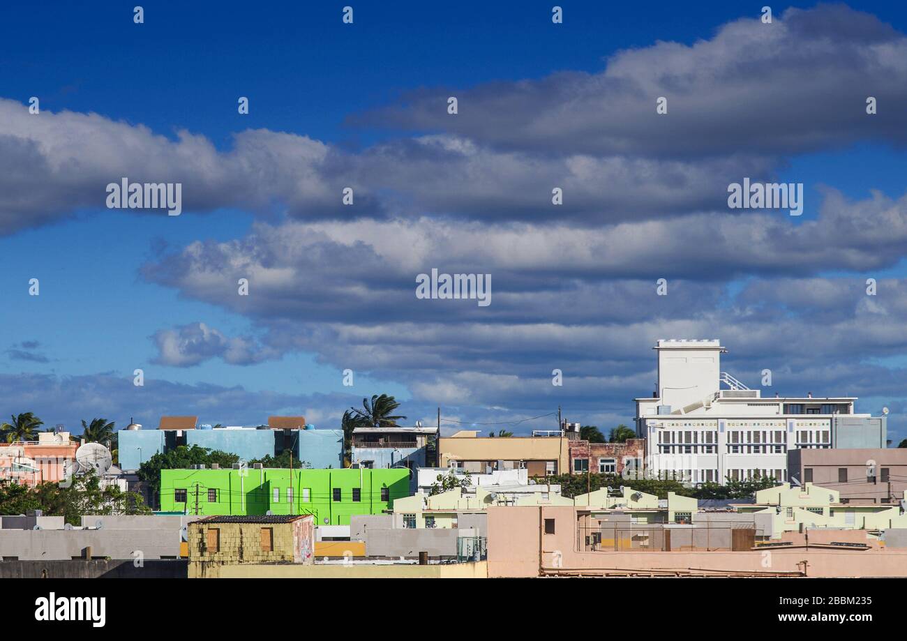 Green Building in Colorful Puerto Rico Cityscape Stock Photo - Alamy