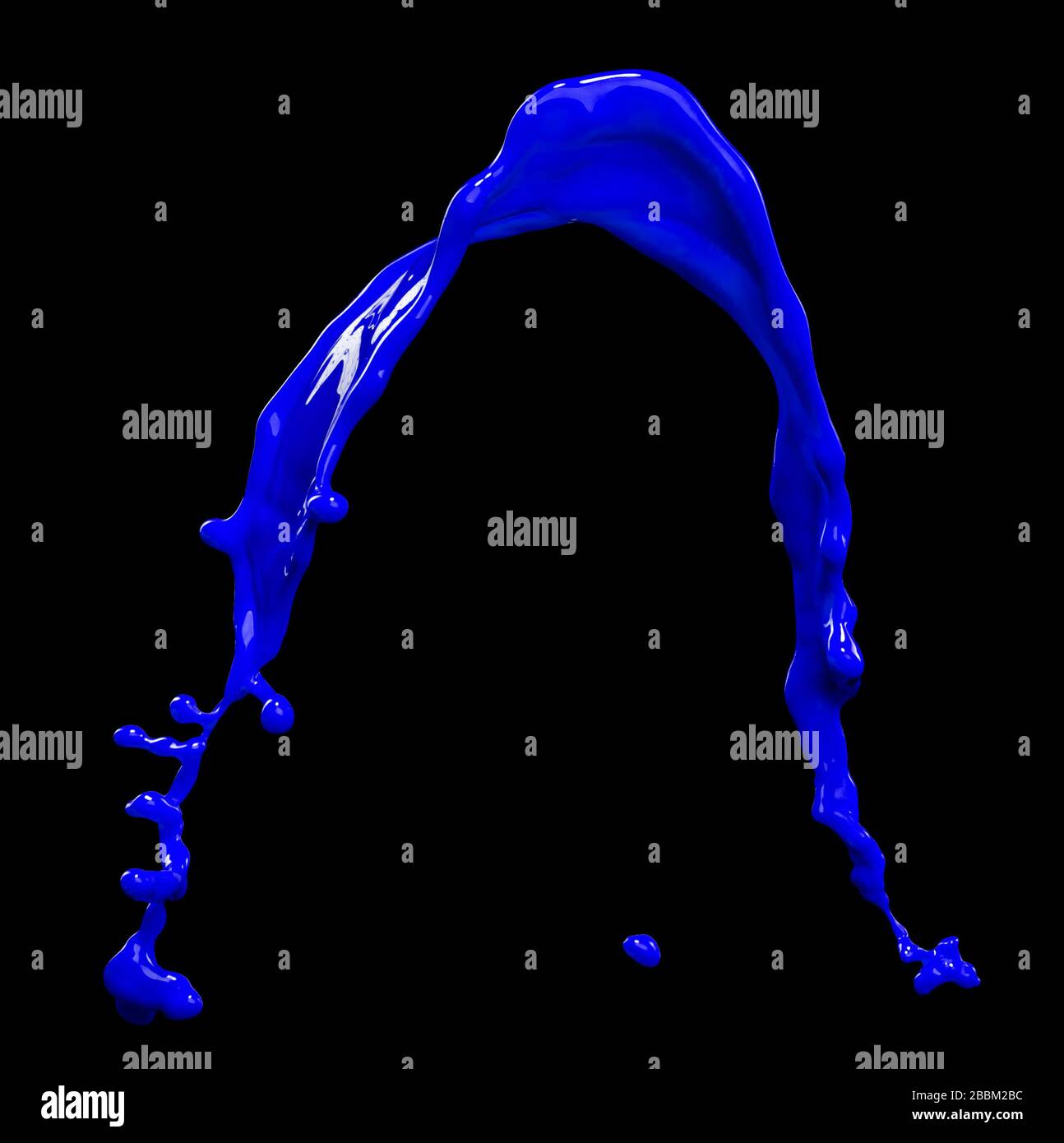 splendid blue paint splash isolated on black background Stock Photo - Alamy