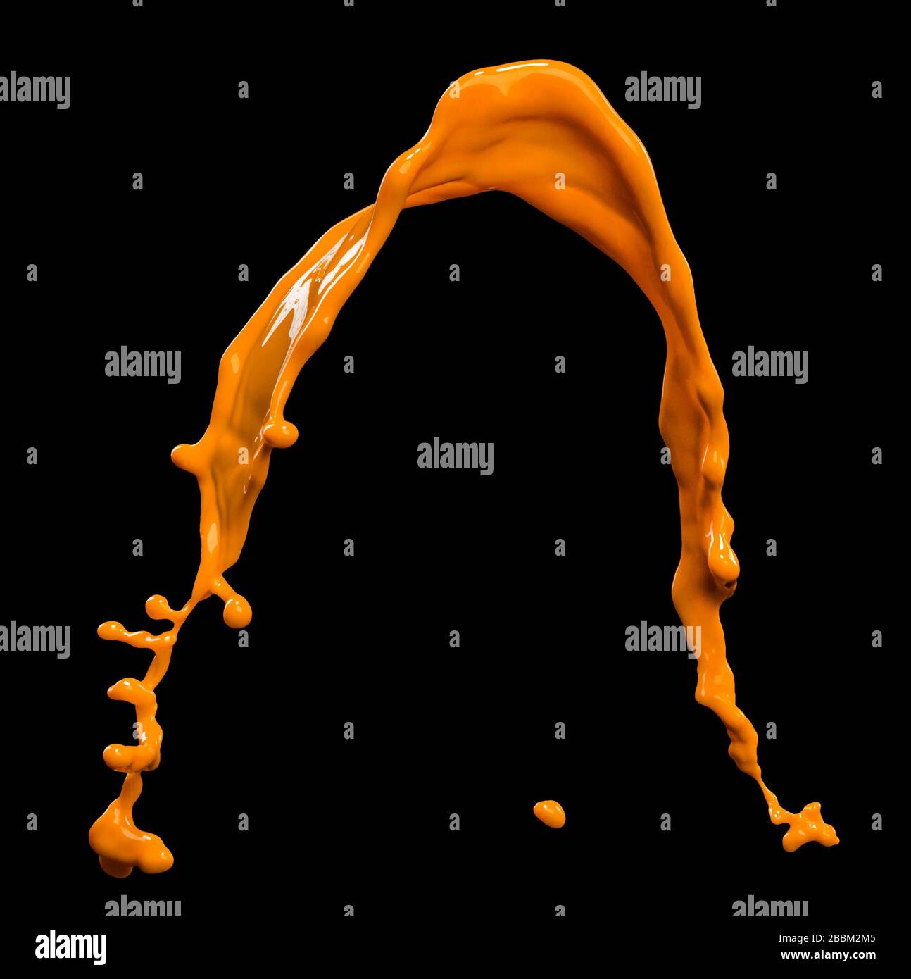 splendid orange paint splash isolated on black background Stock Photo ...